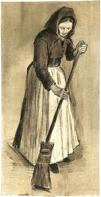 Woman With A Broom By Vincent Van Gogh 1931 Watercolor